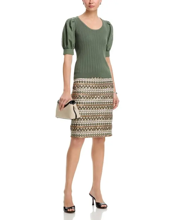 Elie Tahari The Tate Embroidered Skirt