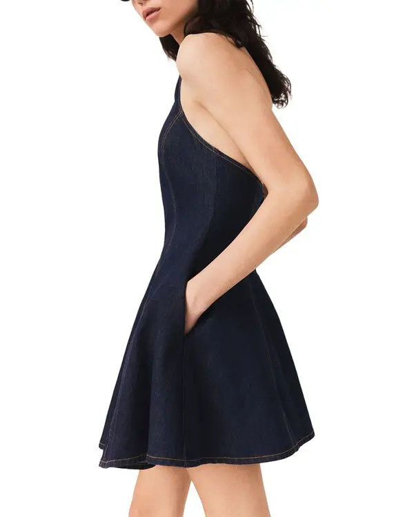 Maje Embellished Halter Neck Mini Dress
