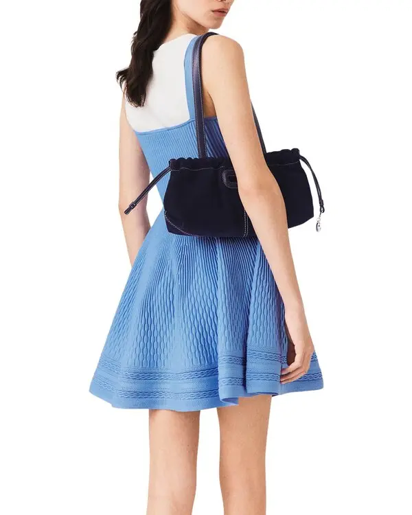 Maje Square Neck Skater Mini Dress