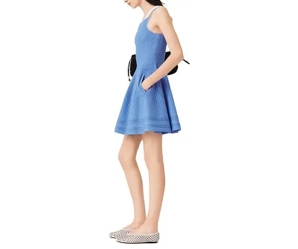 Maje Square Neck Skater Mini Dress