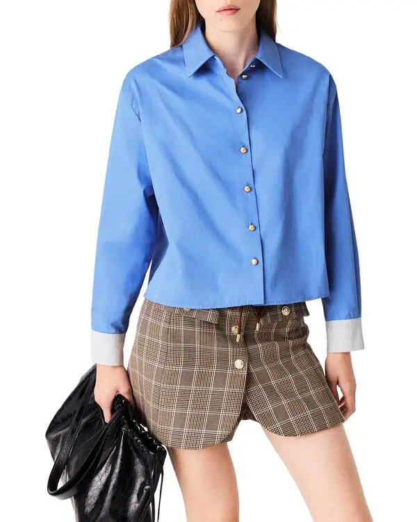 Maje Cotton Bow Tie Shirt