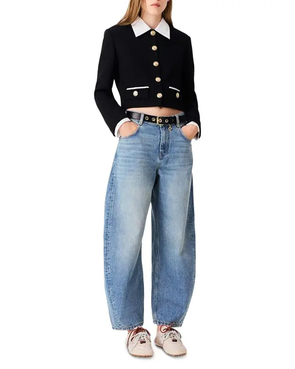 Maje Vilynette Short Tweed Jacket