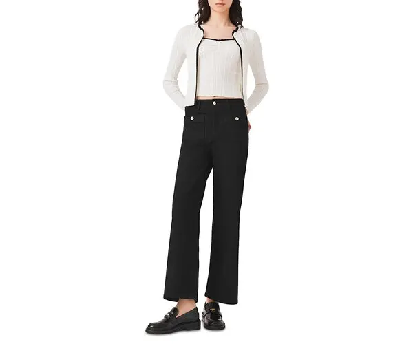 Maje Pointelle Knit Cardigan