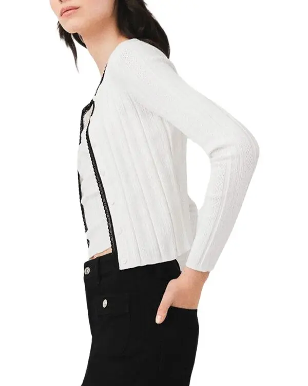 Maje Pointelle Knit Cardigan