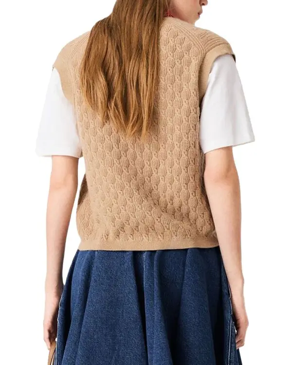 Maje 2-in-1 Effect Cardigan With V-neck And Pockets