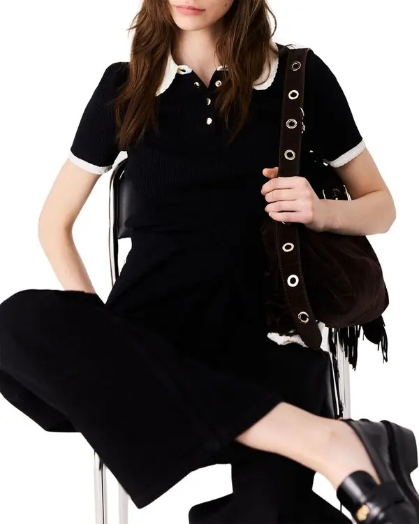 Maje Short Sleeve Polo Shirt
