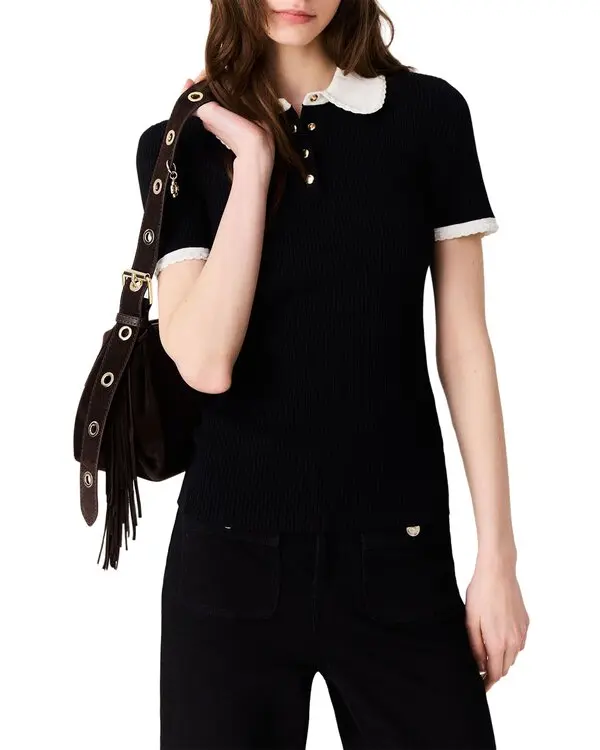 Maje Short Sleeve Polo Shirt