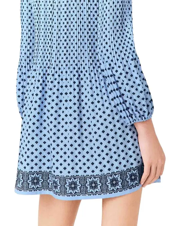 Maje Patterned Pleated Mini Dress