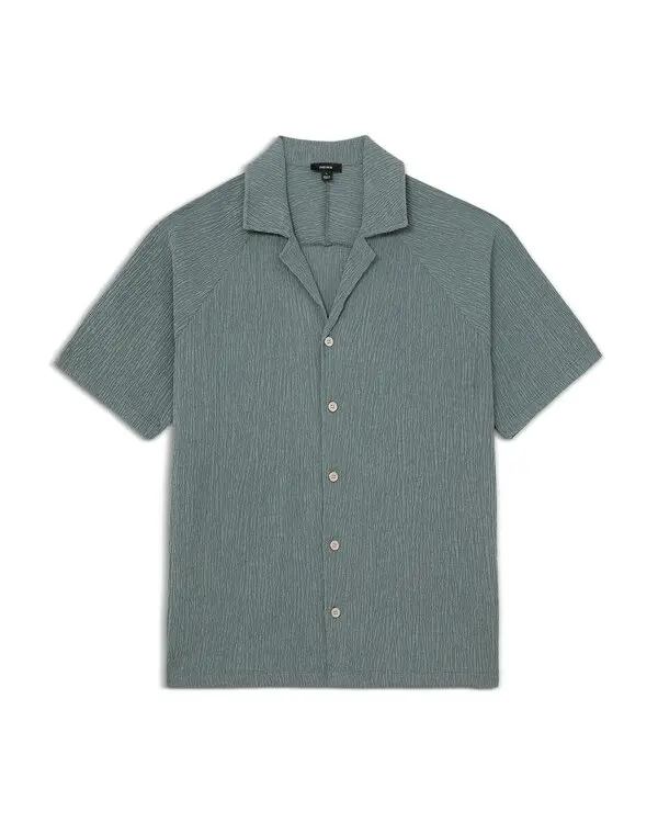 REISS Knox Textured Raglan Shirt - Dark Sage