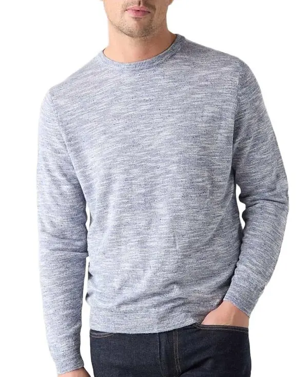 Robert Talbott Robbins Linen Silk Crewneck Sweater - Blue