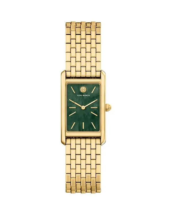 Tory Burch Eleanor Slim Watch, 20mm X 34mm - Green/gold