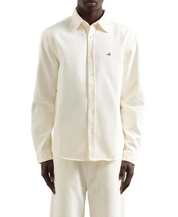 EDMMOND STUDIOS Duck Logo Denim Shirt - Plain Off White