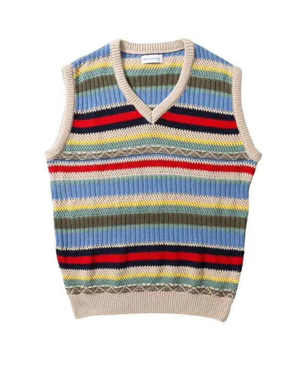 EDMMOND STUDIOS Color Striped Knitted Vest