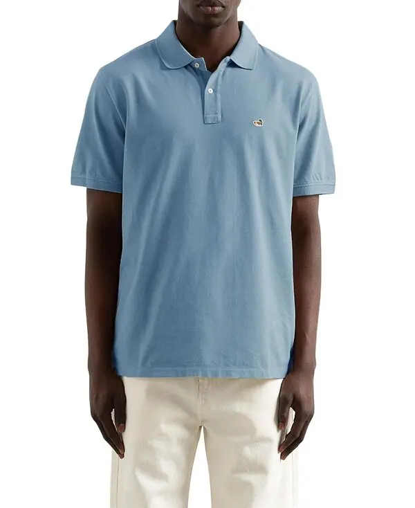 EDMMOND STUDIOS Duck Logo Pique Polo Shirt - Plain Steel