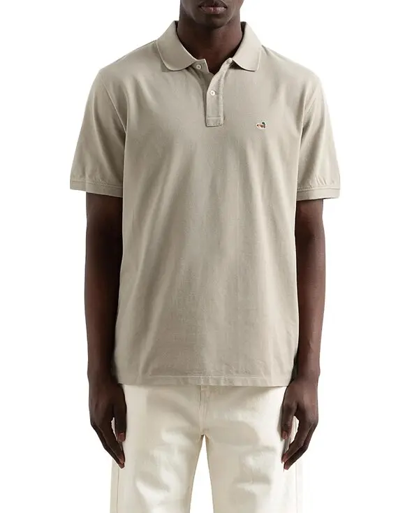 EDMMOND STUDIOS Duck Logo Pique Polo Shirt - Plain Taupe