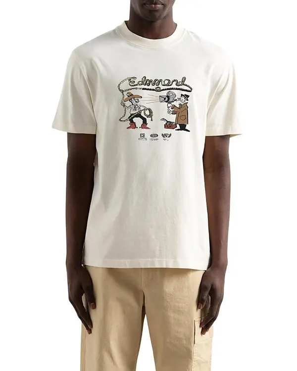 EDMMOND STUDIOS Western Print T-shirt - Plain Off White