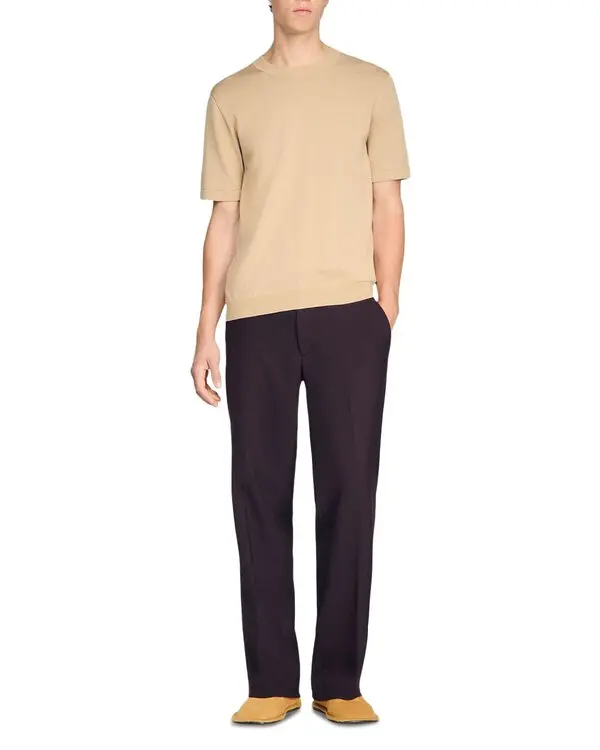 Sandro Pablo Cotton Short Sleeve Knitted Tee