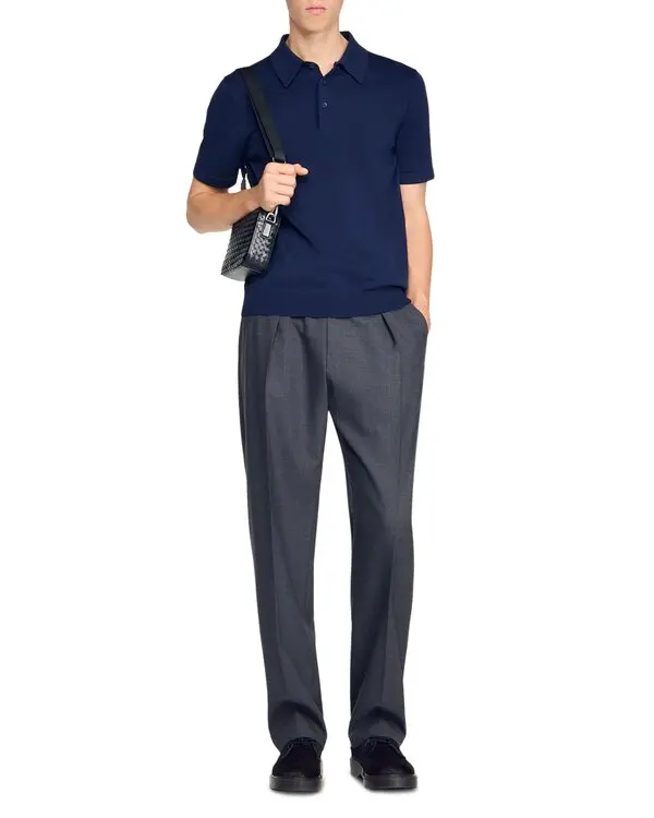 Sandro Cotton And Silk Polo Shirt