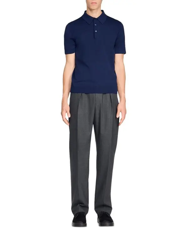 Sandro Cotton And Silk Polo Shirt