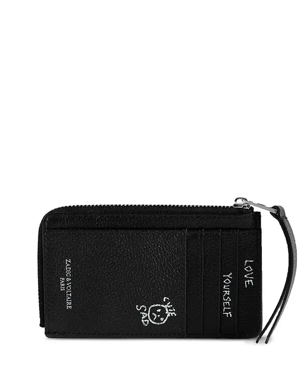 Zadig&Voltaire Arty Tag Grained Leather Card Case