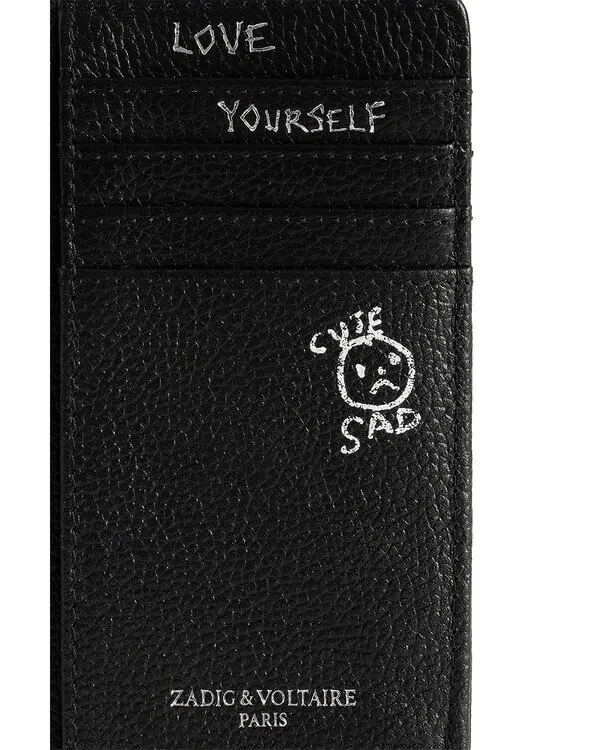 Zadig&Voltaire Arty Tag Grained Leather Card Case
