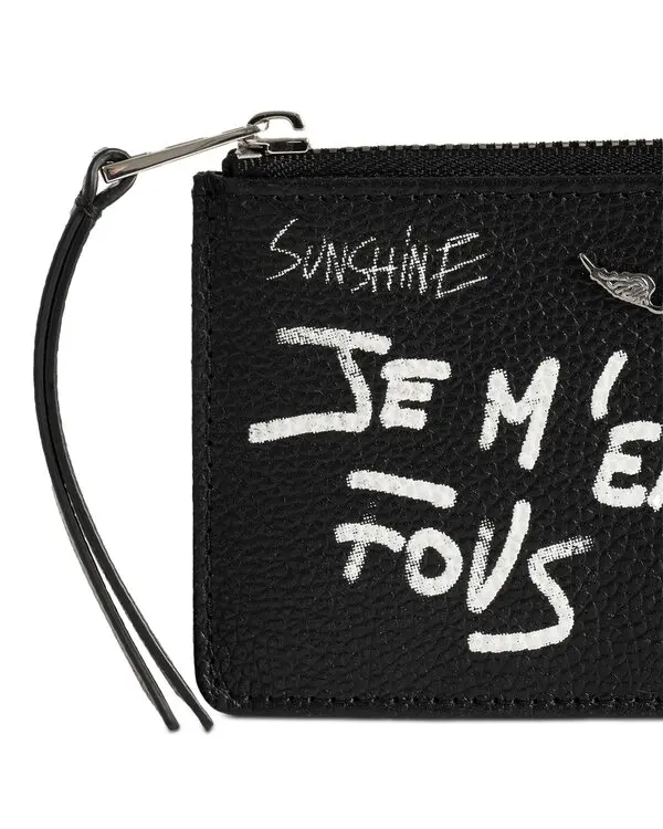 Zadig&Voltaire Arty Tag Grained Leather Card Case