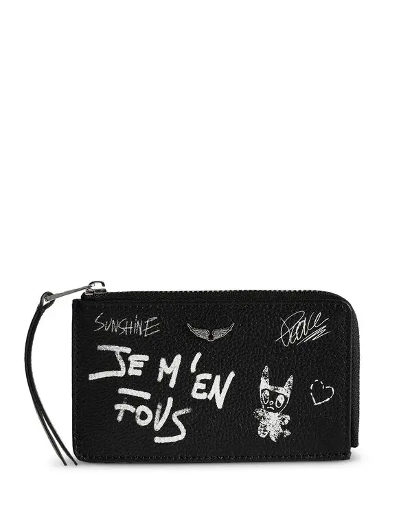 Zadig&Voltaire Arty Tag Grained Leather Card Case