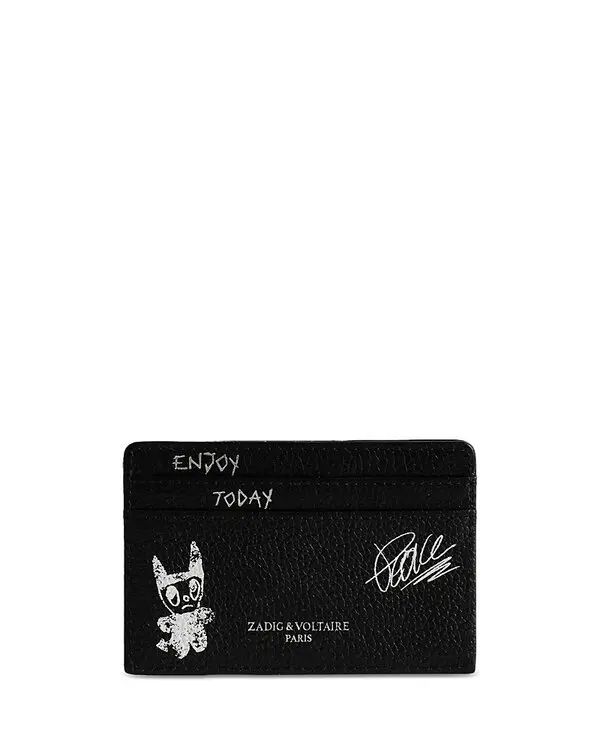 Zadig&Voltaire Arty Tag Grained Leather Card Case