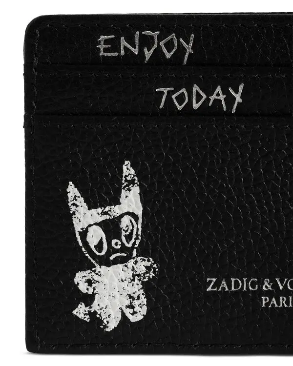Zadig&Voltaire Arty Tag Grained Leather Card Case