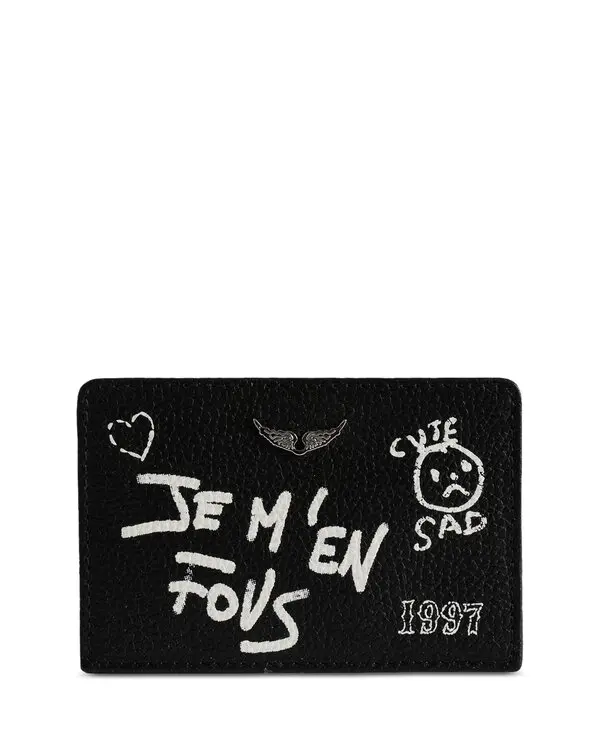 Zadig&Voltaire Arty Tag Grained Leather Card Case