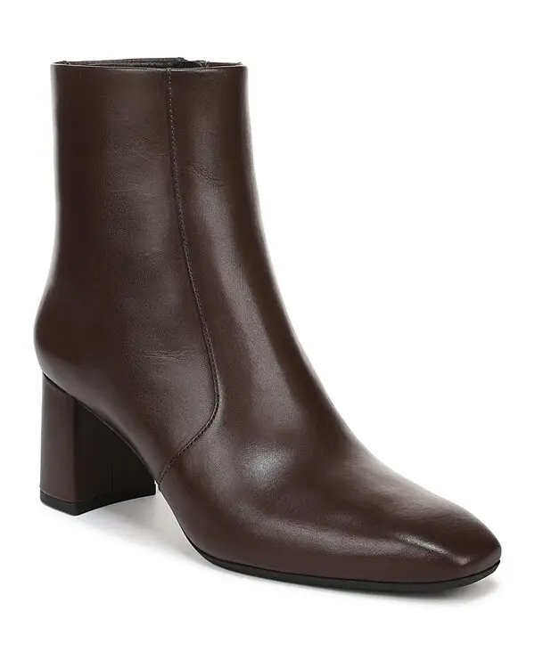 Vince Tegan Block Heel Ankle Boots - Ganache Leather