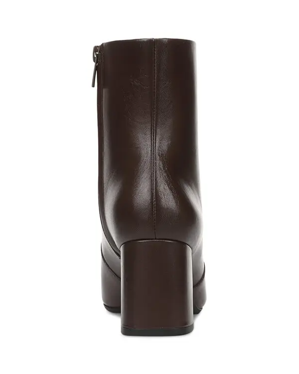 Vince Tegan Block Heel Ankle Boots - Ganache Leather