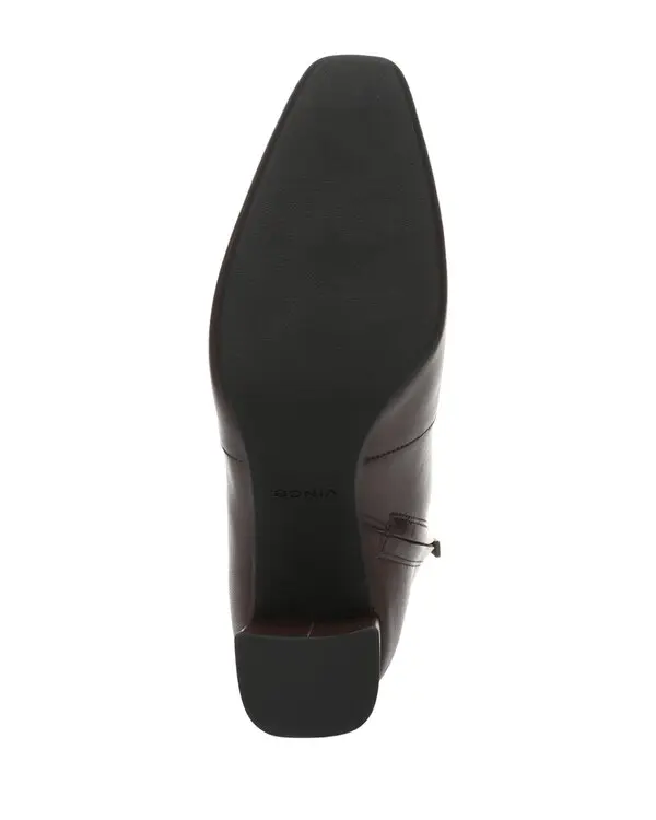 Vince Tegan Block Heel Ankle Boots - Ganache Leather