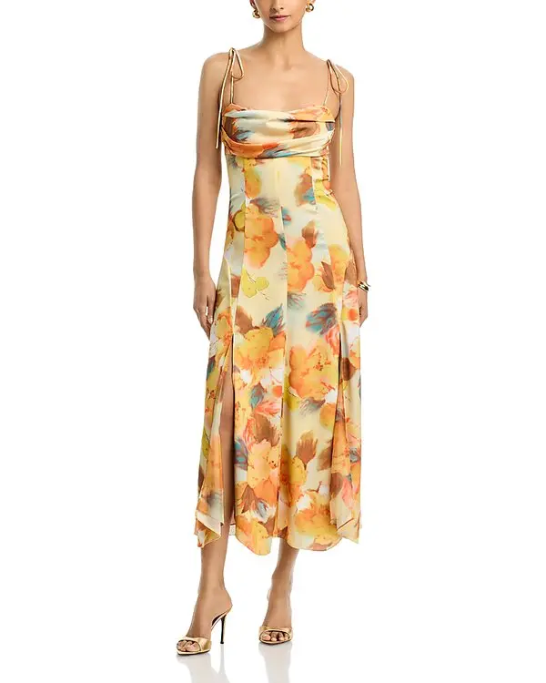 Cinq À Sept Watercolor Floral Midi Dress