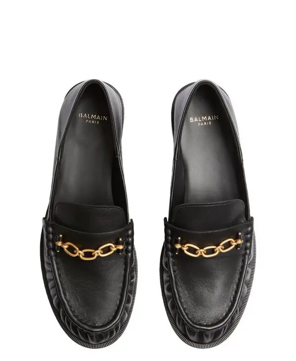 Balmain Sync Smooth Leather Loafers
