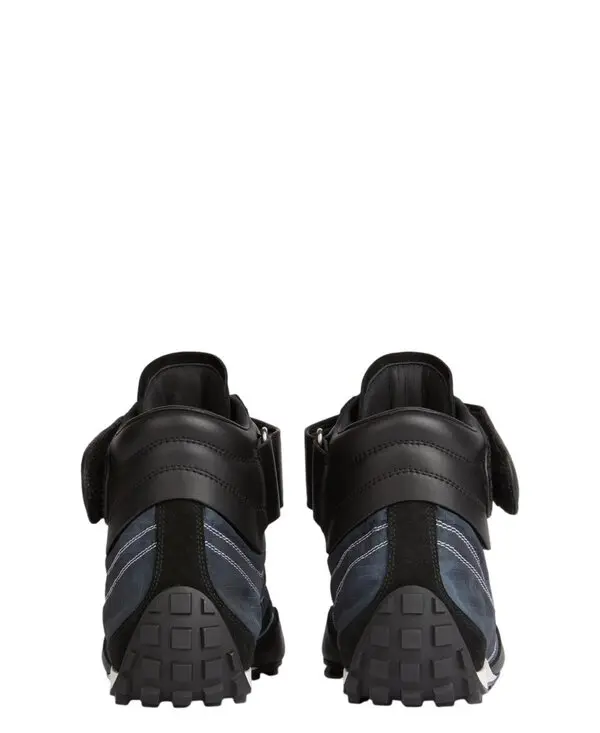 Balmain Racing Mid-top Trainers In Nylon And Leather