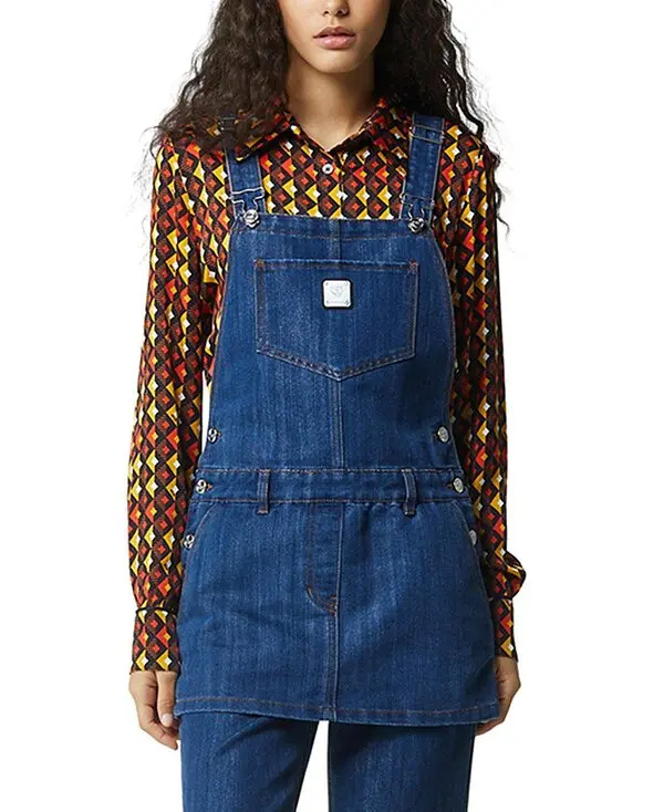Mcm Overall Skirt In Lurex Denim