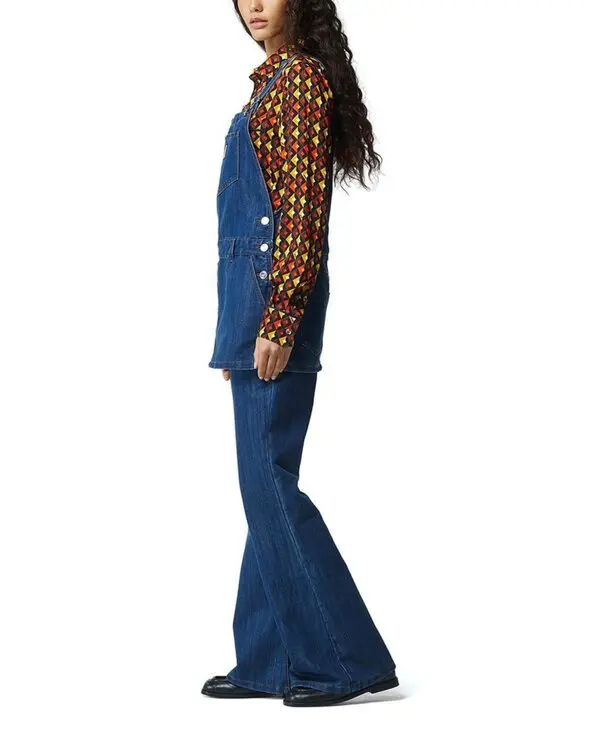 Mcm Overall Skirt In Lurex Denim