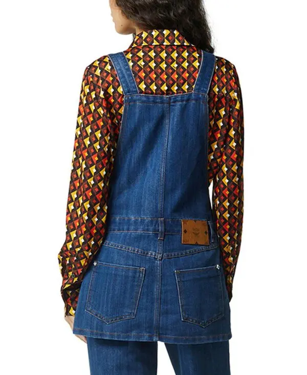 Mcm Overall Skirt In Lurex Denim