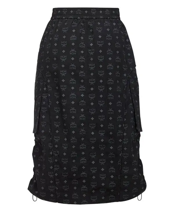 Mcm Monogram Midi Skirt In Recycled Nylon
