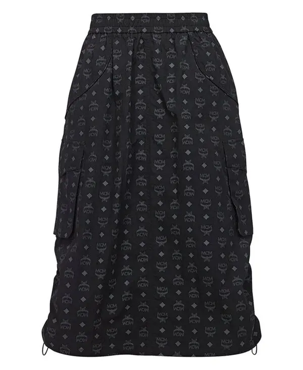 Mcm Monogram Midi Skirt In Recycled Nylon