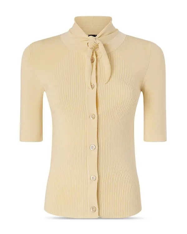 Pinko Coperto Tie Neck Button Front Top