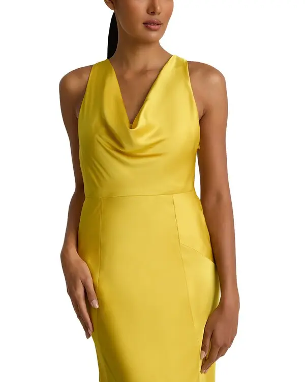 St. John Liquid Satin Cowl Neck Dress