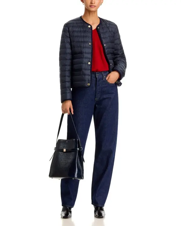 Moncler Circaete Braided Trim Short Down Jacket