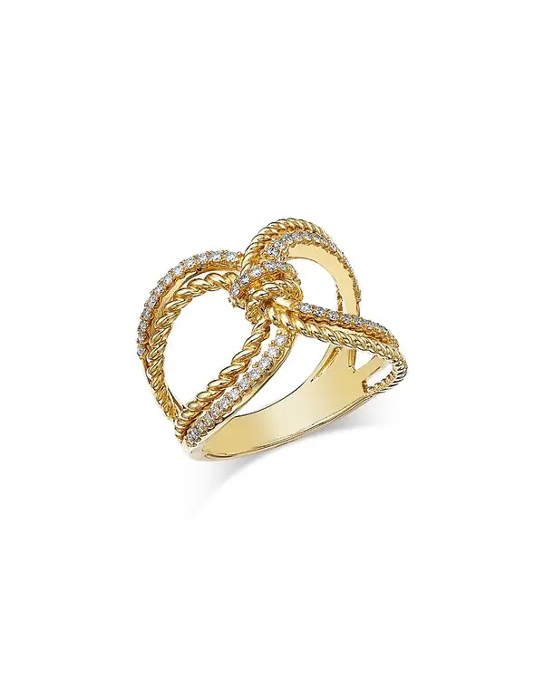 Bloomingdale'S Diamond Crossover Ring In 14k Yellow 0.35 Tcw