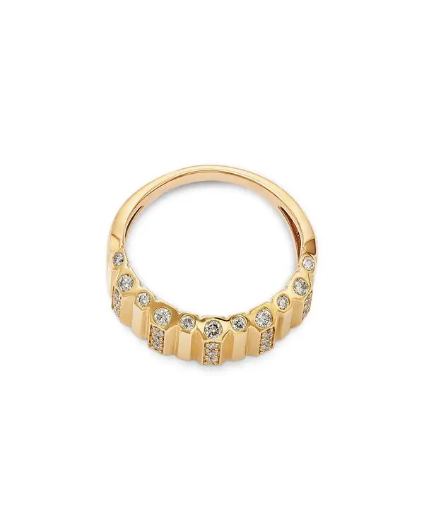 Bloomingdale'S Diamond Multi Row Wide Statement Ring In 14k Yellow 0.50 Tcw