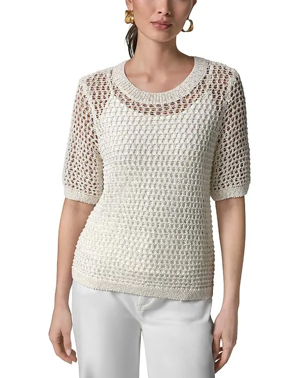 Donna Karan New York Open Stitch Sweater - Cream