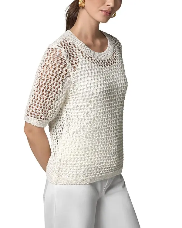 Donna Karan New York Open Stitch Sweater - Cream
