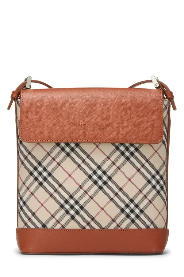 Burberry House Check Jacquard Crossbody - Orange