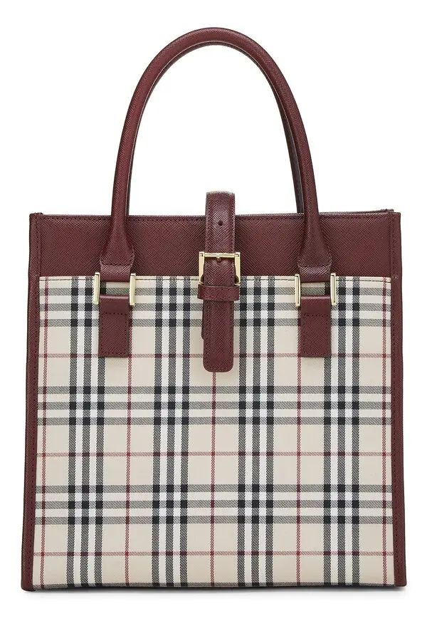 Burberry House Check Jacquard Buckle Handbag